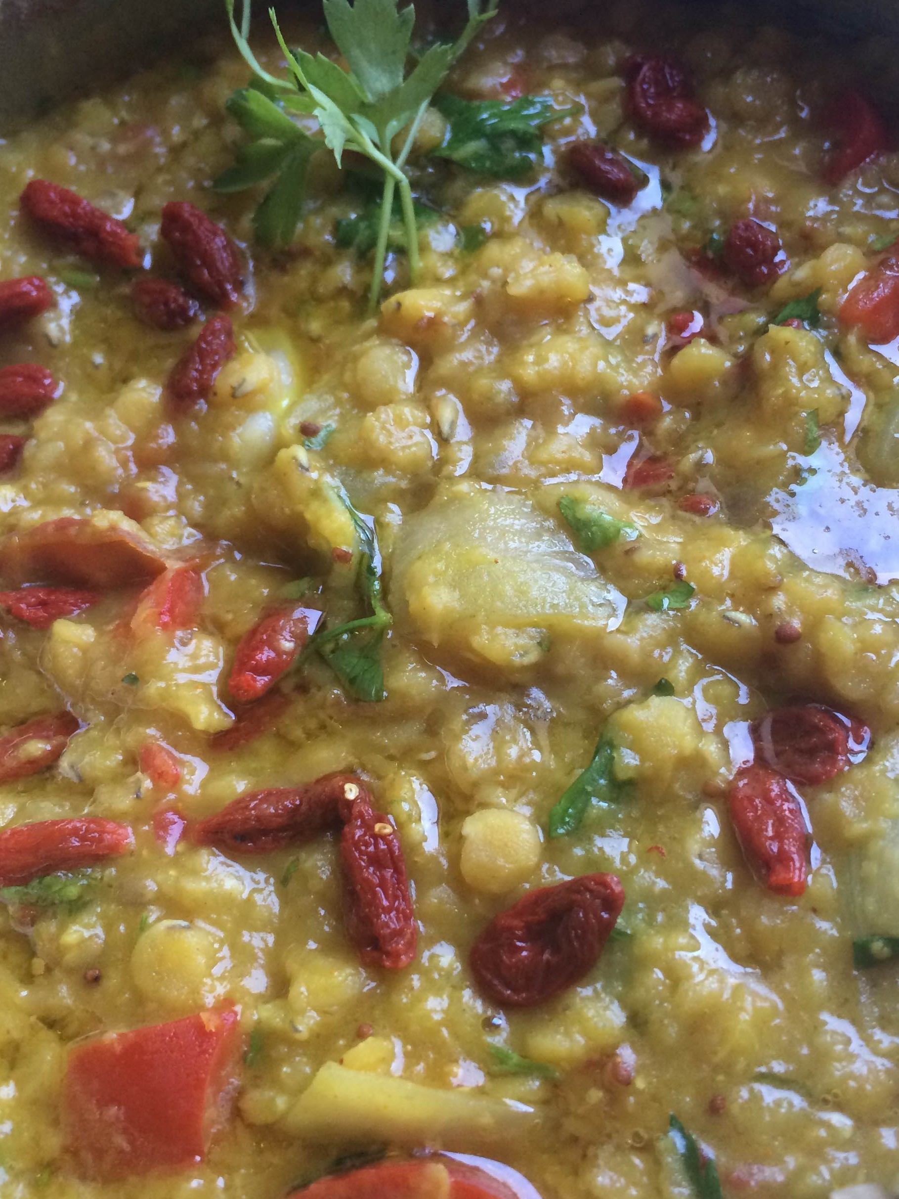 Cazuela de lentejas rojas - Cruditeka